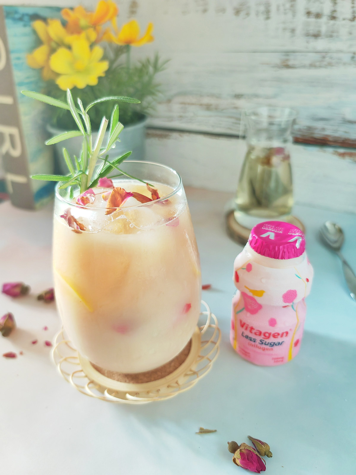 VITAGEN Collagen Less Sugar Rose & Pink Guava Fruit Tea | Vitagen